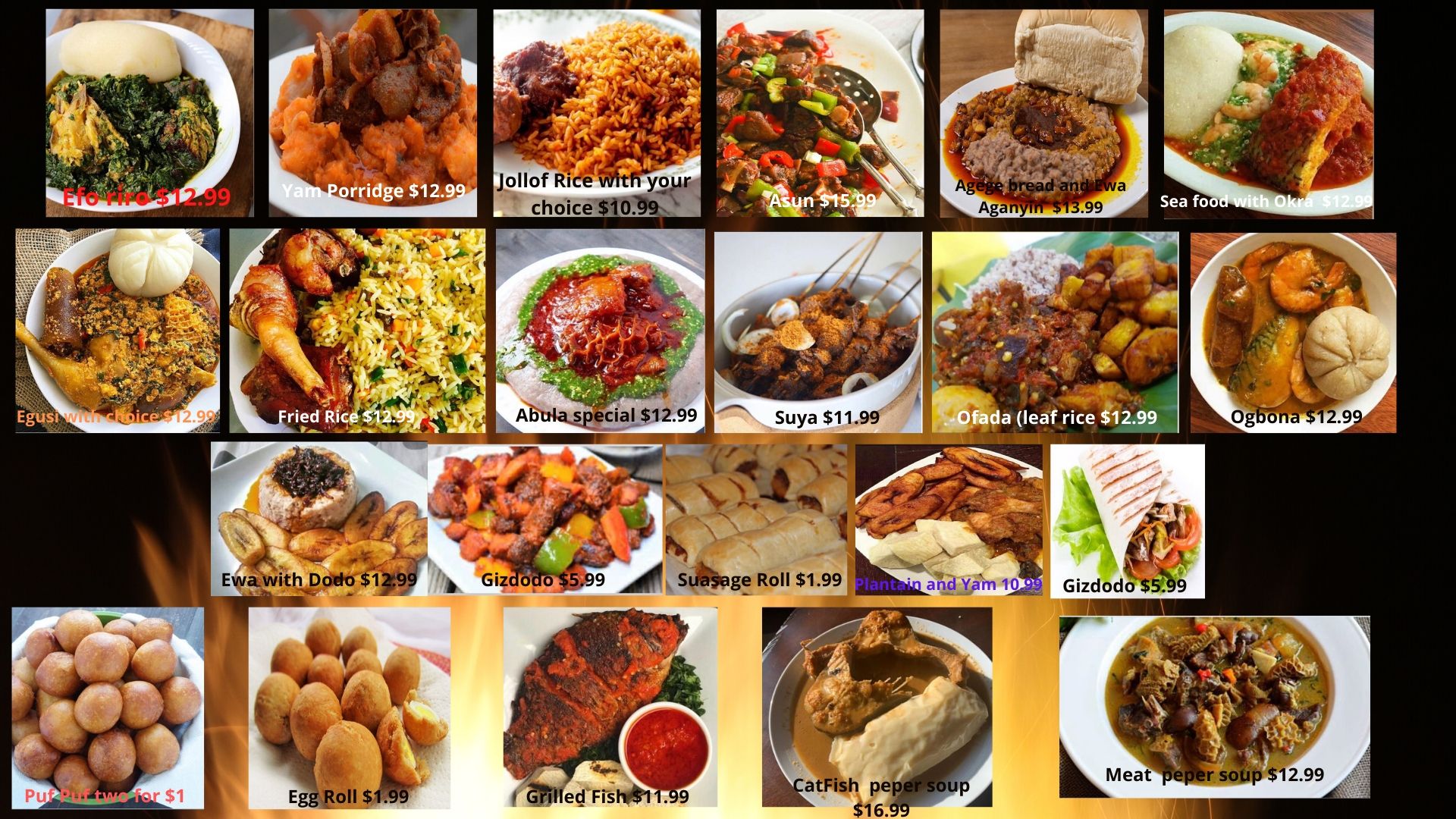 Our Menu :: Flames Restaurant